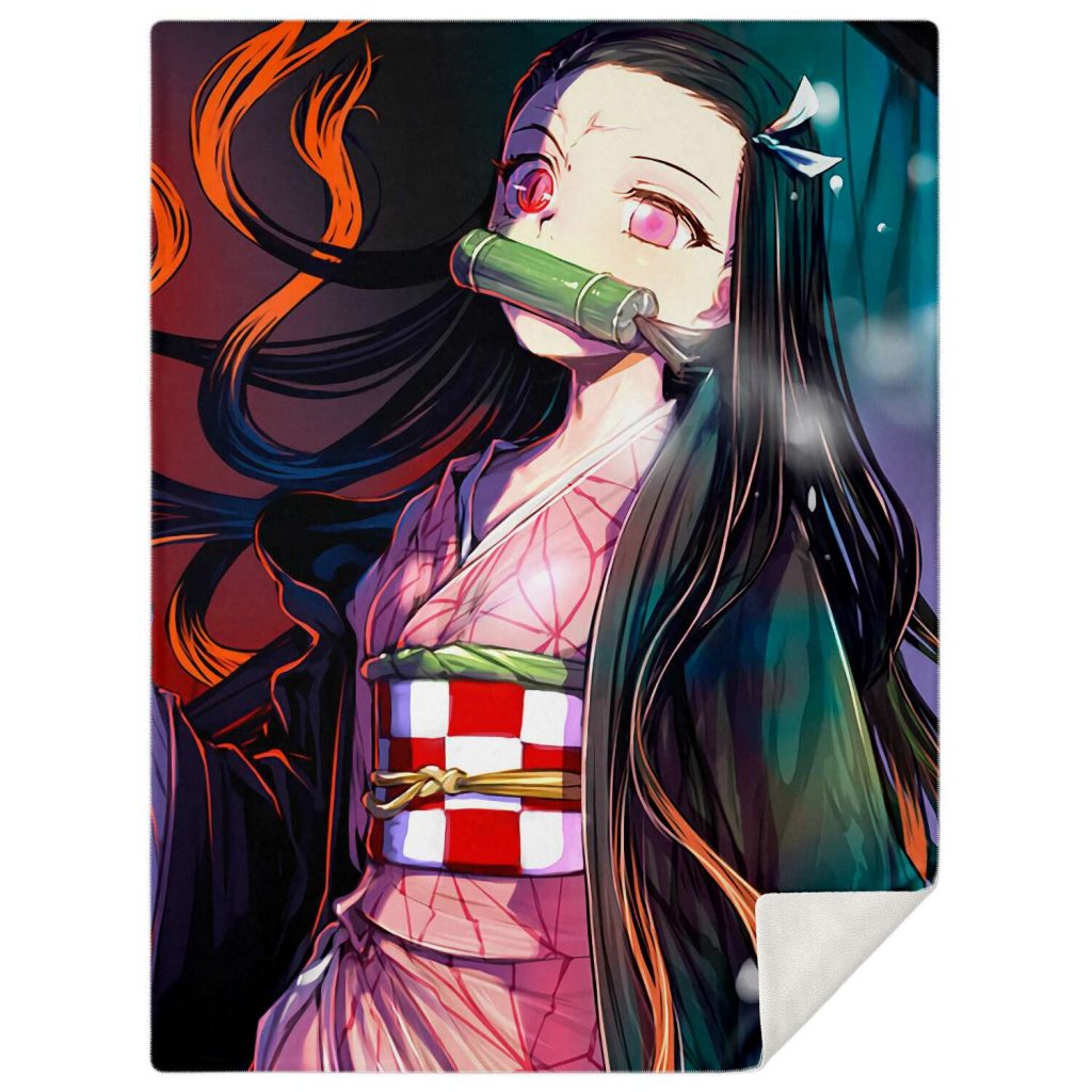 New Nezuko Kamado 3D Microfleece Blanket - Demon Slayer Stuff