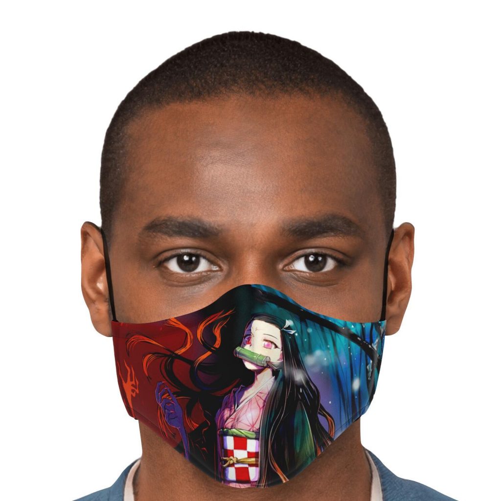 Nezuko Pattern V4 Demon Slayer Premium Carbon Filter Face Mask - Demon ...