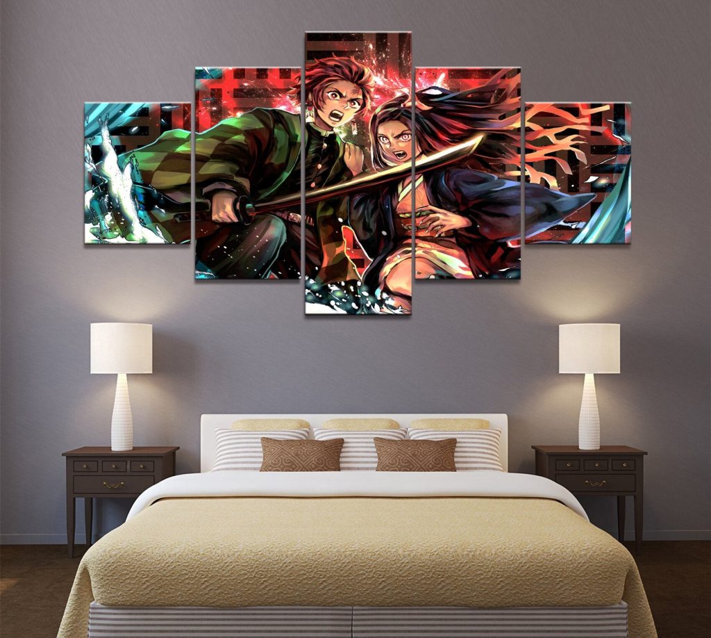 Demon Slayer Kimetsu No Yaiba Comic Poster Canvas Wall Art - Demon ...
