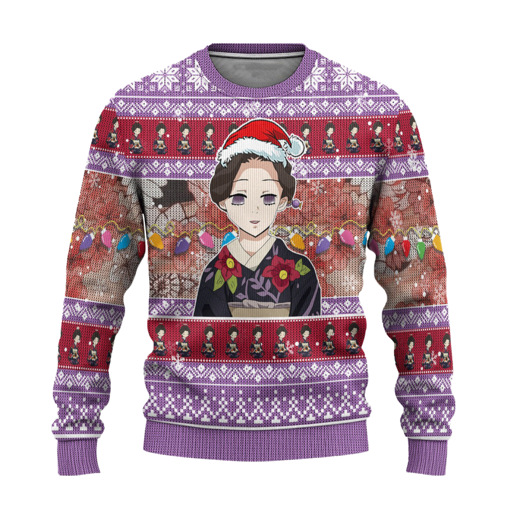 TamayoDemon Demon Slayer Chibi Premium Ugly Christmas Sweater - Demon ...