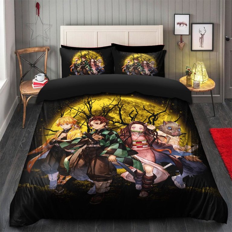 Demon Slayer Tanjiro Nezuko Inosuke Moonlight Bedding Set - Demon ...