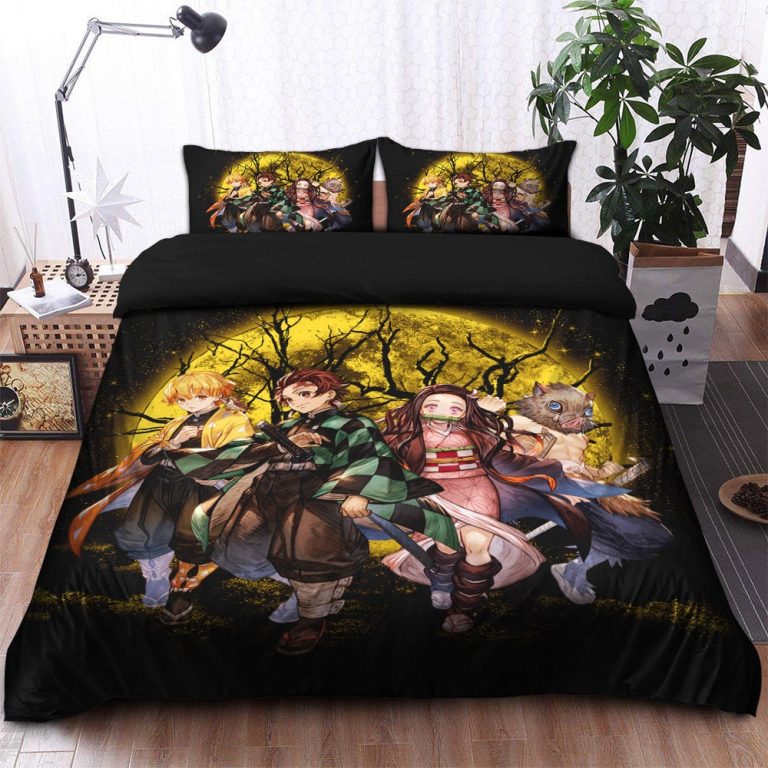 Demon Slayer Tanjiro Nezuko Inosuke Moonlight Bedding Set - Demon ...