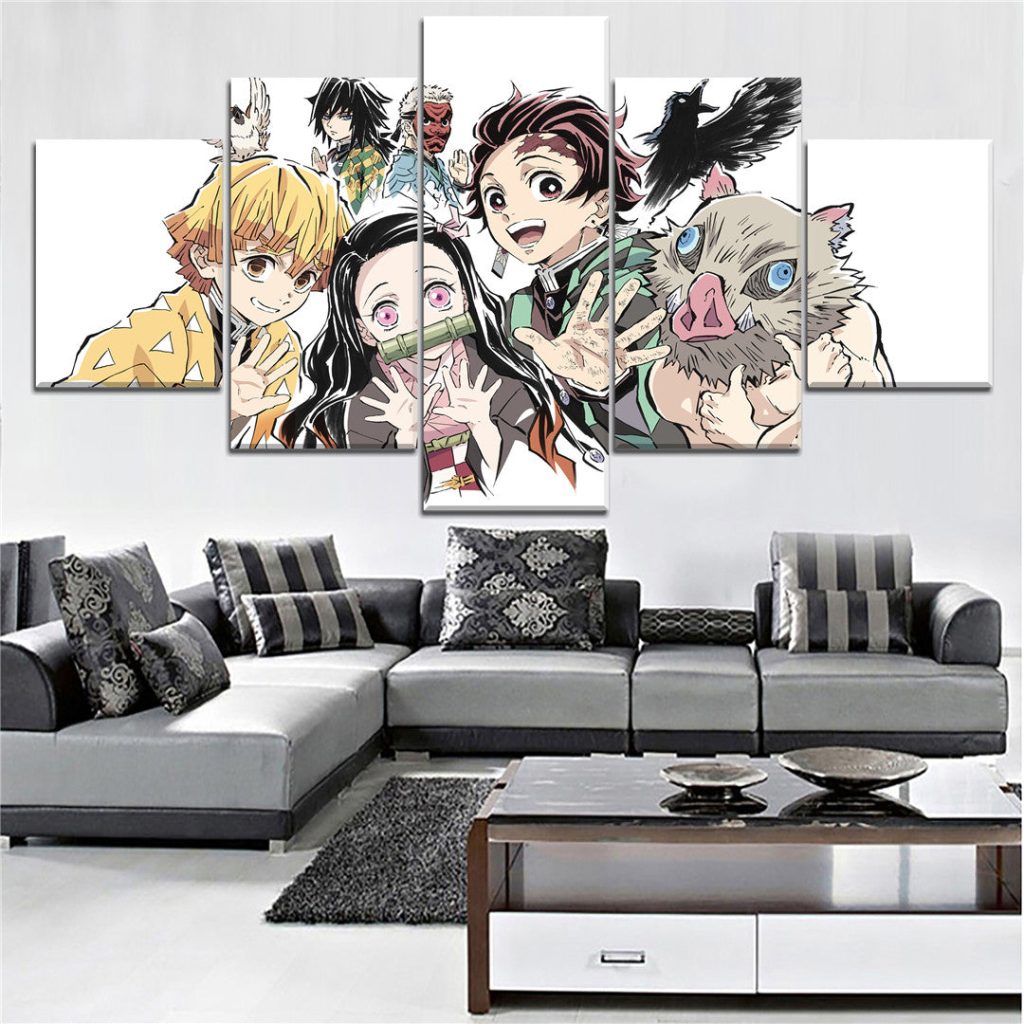 Kimetsu no Yaiba Demon Slayer Team Anime Poster Canvas Wall Art - Demon ...