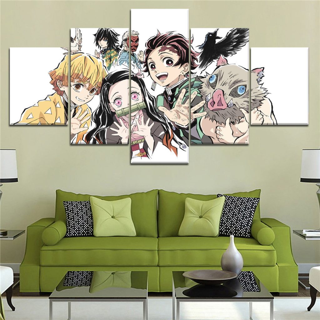 Kimetsu no Yaiba Demon Slayer Team Anime Poster Canvas Wall Art - Demon ...